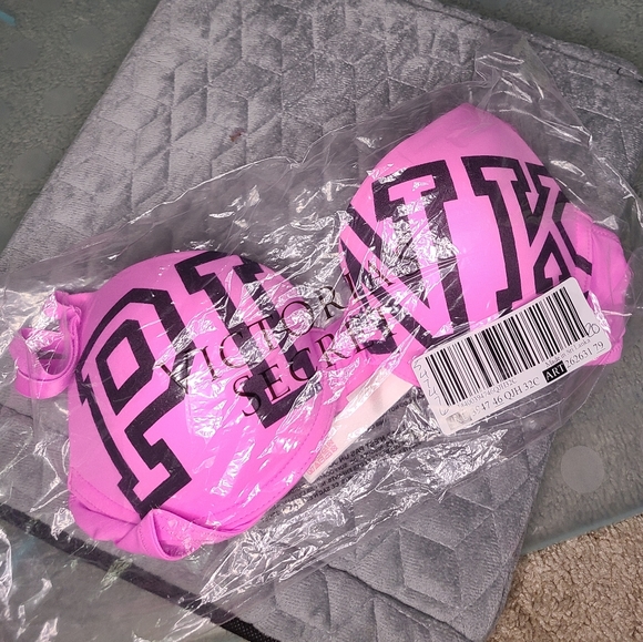 PINK Victoria's Secret | Intimates & Sleepwear | Pink Logo Pushup Bra ...